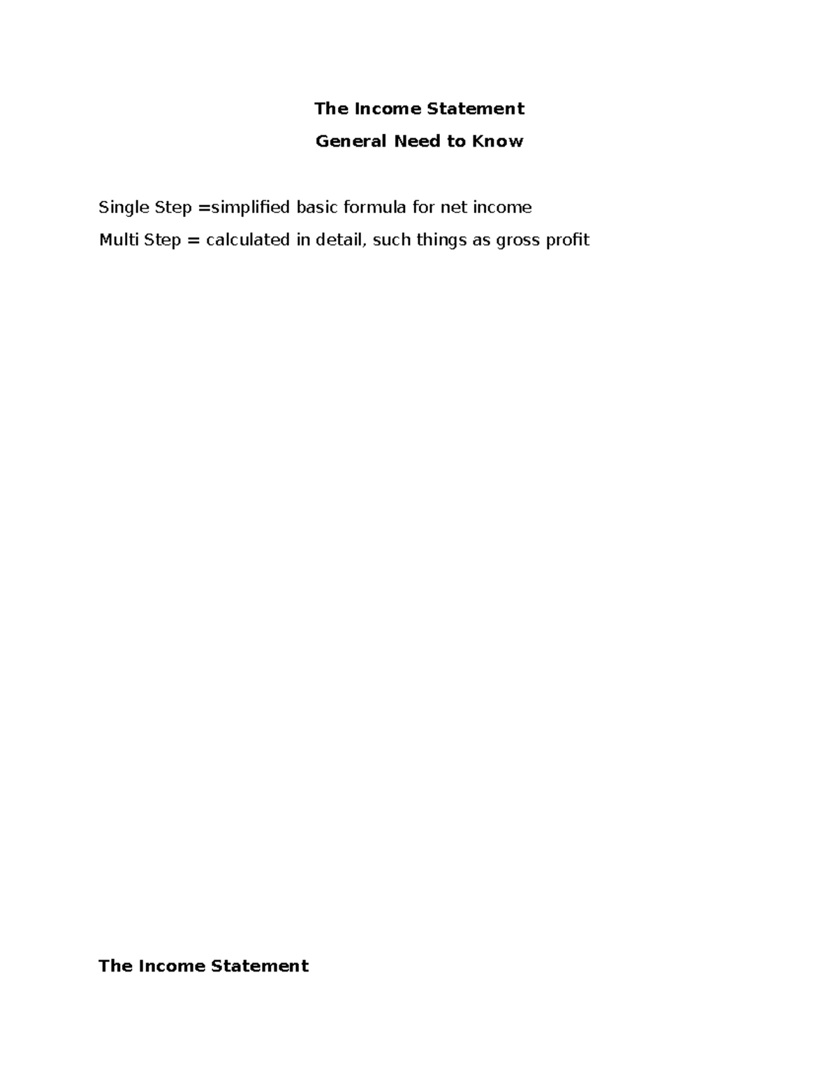 Income Statement Overview: Key Concepts & Calculations (Module 2) - Studocu