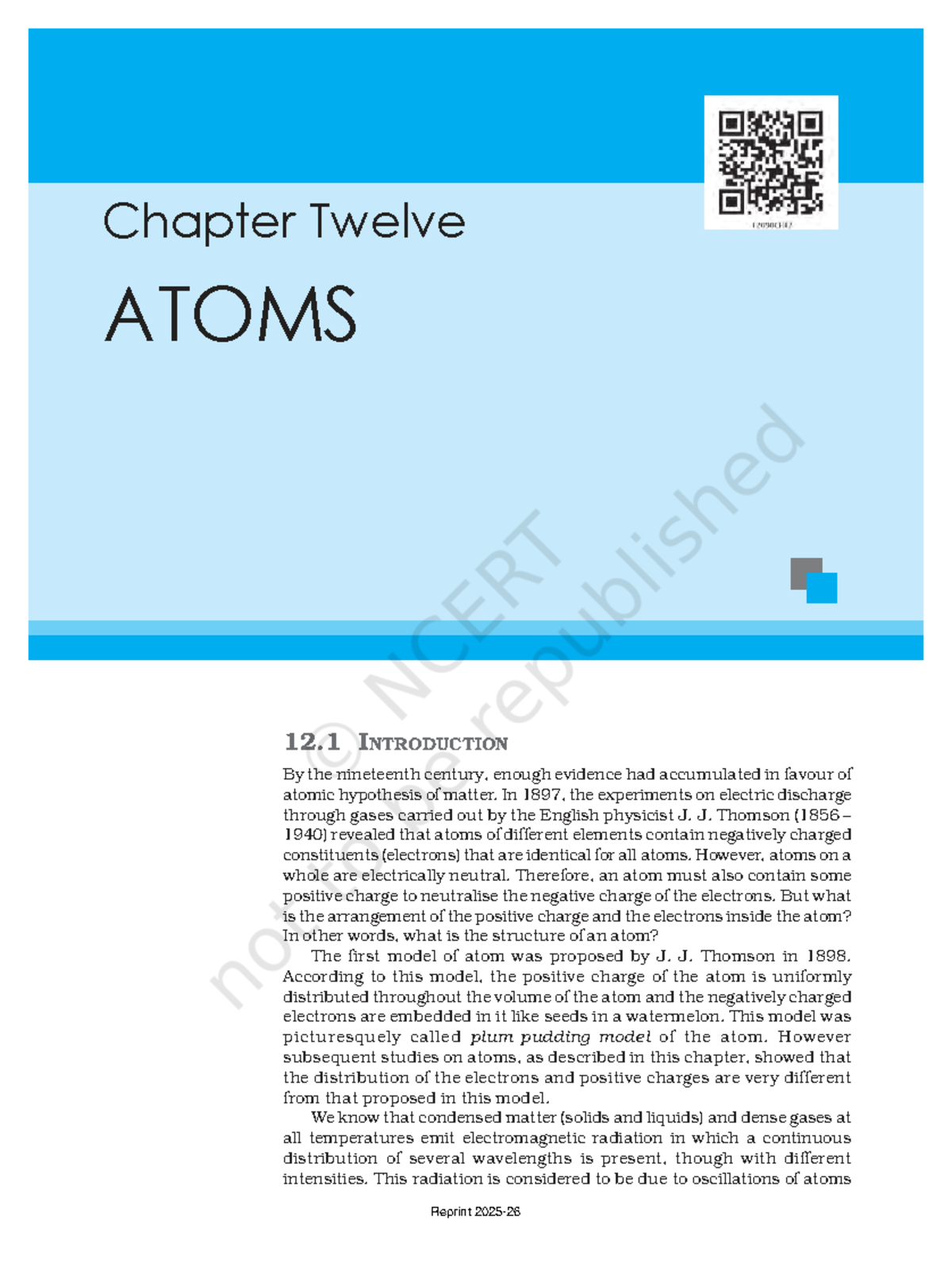 Physics Chapter 12: Atomic Structure and Models (PHYS 101) - Studocu