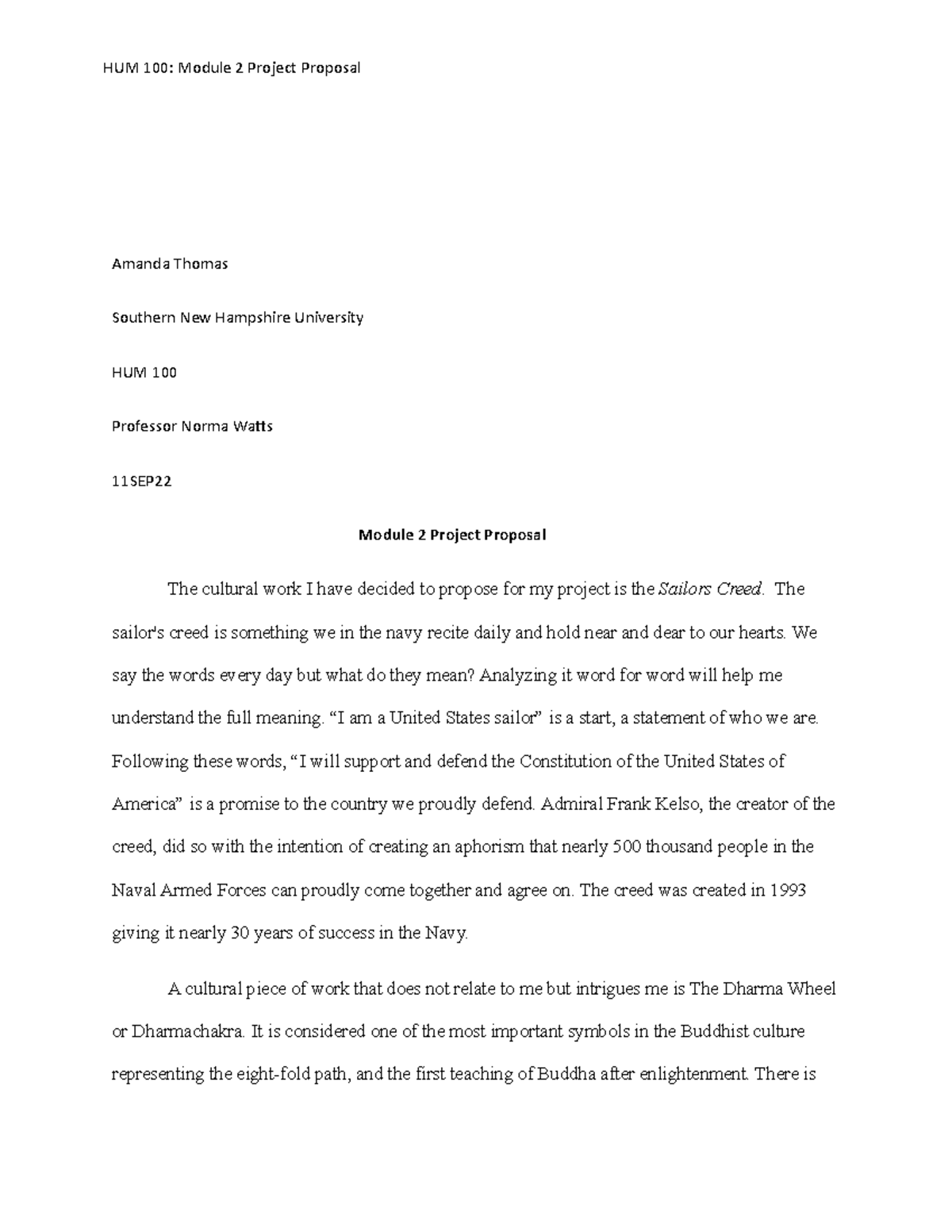 HUM 100: Module 2 Project 2 Proposal on Cultural Works Analysis - Studocu