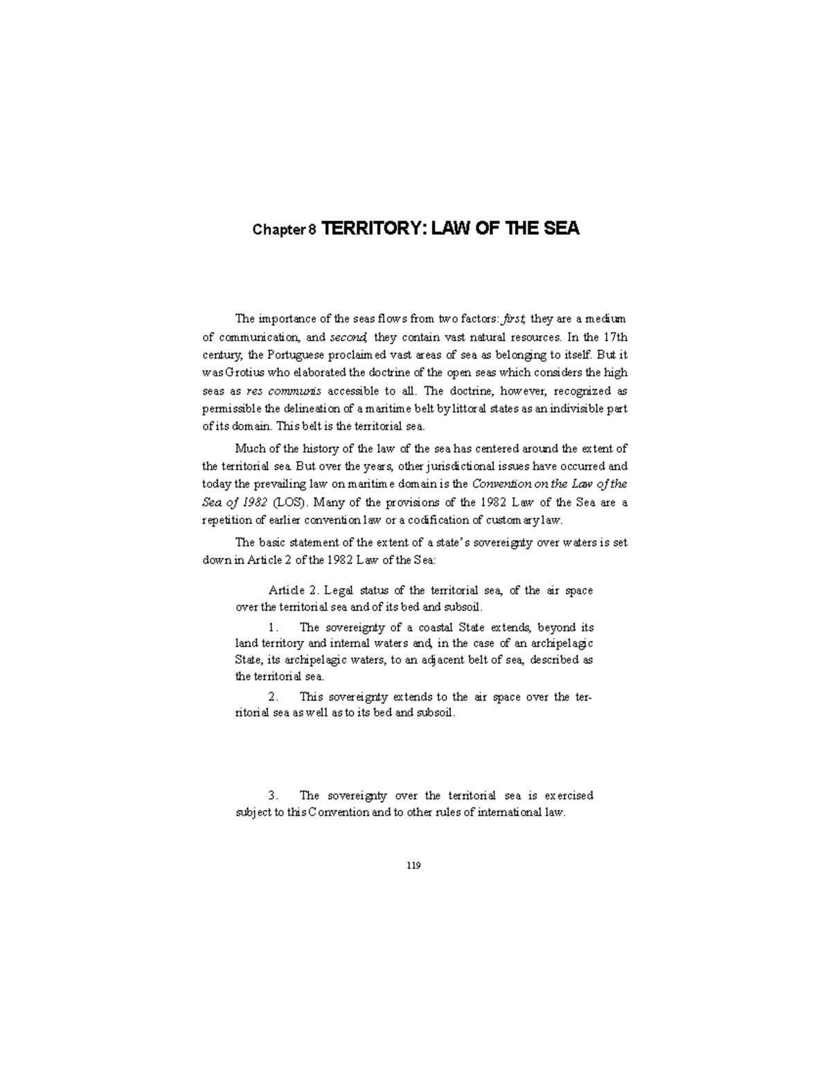 Chapter 8: Law of the Sea - Territorial Sea and Jurisdiction (INTLAW ...