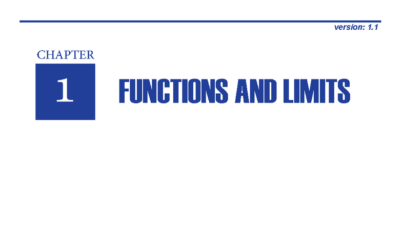 Functions and Limits: Chapter 1 Overview (G12 Math E) - Studocu