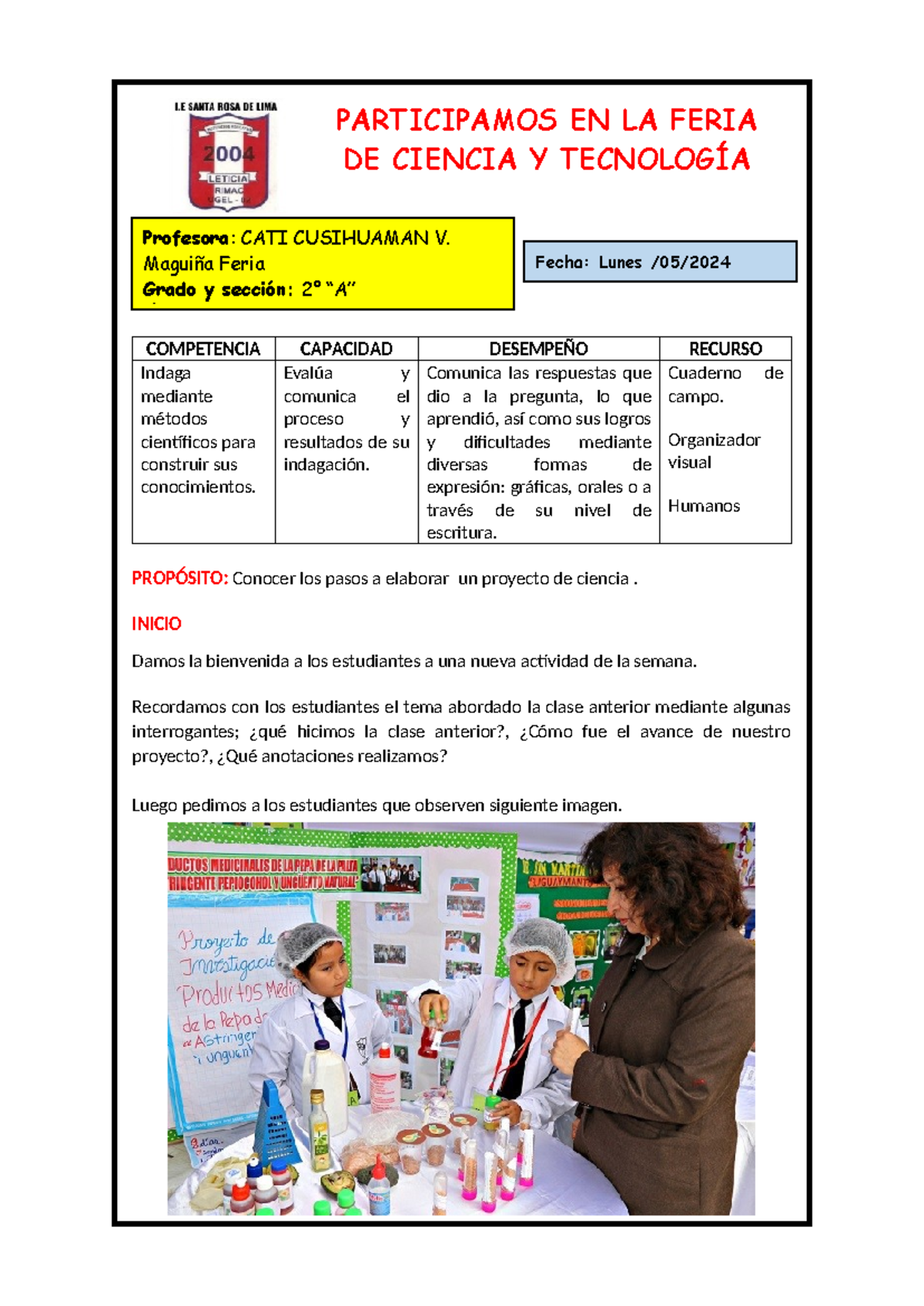 Exposición del Proyecto de Ciencia en la Feria de Tecnología - Studocu