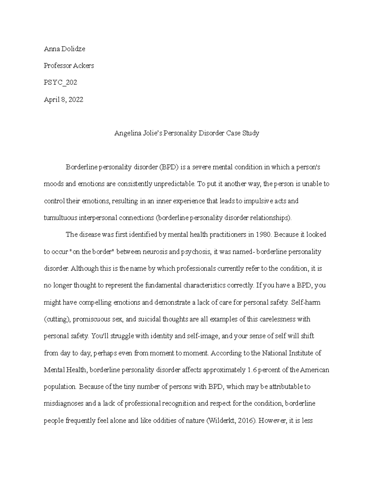 PSYC_ Angelina Jolie's Case Study on Borderline Personality Disorder ...