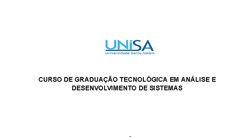Projeto Integrador - Desenvolvimento de Sistema (10º Módulo) - Studocu