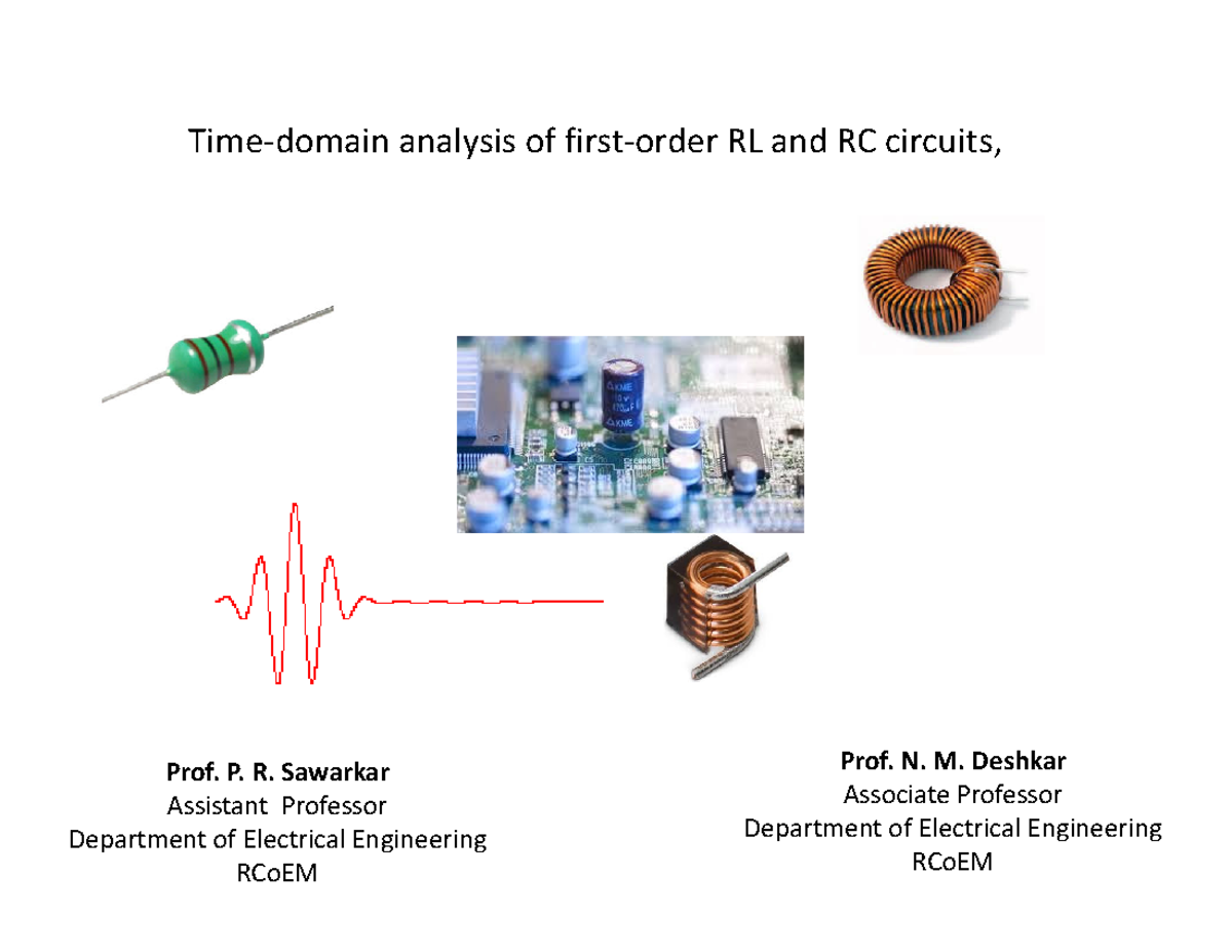 Time-Domain Analysis of First-Order RL & RC Circuits (EE101) - Studocu