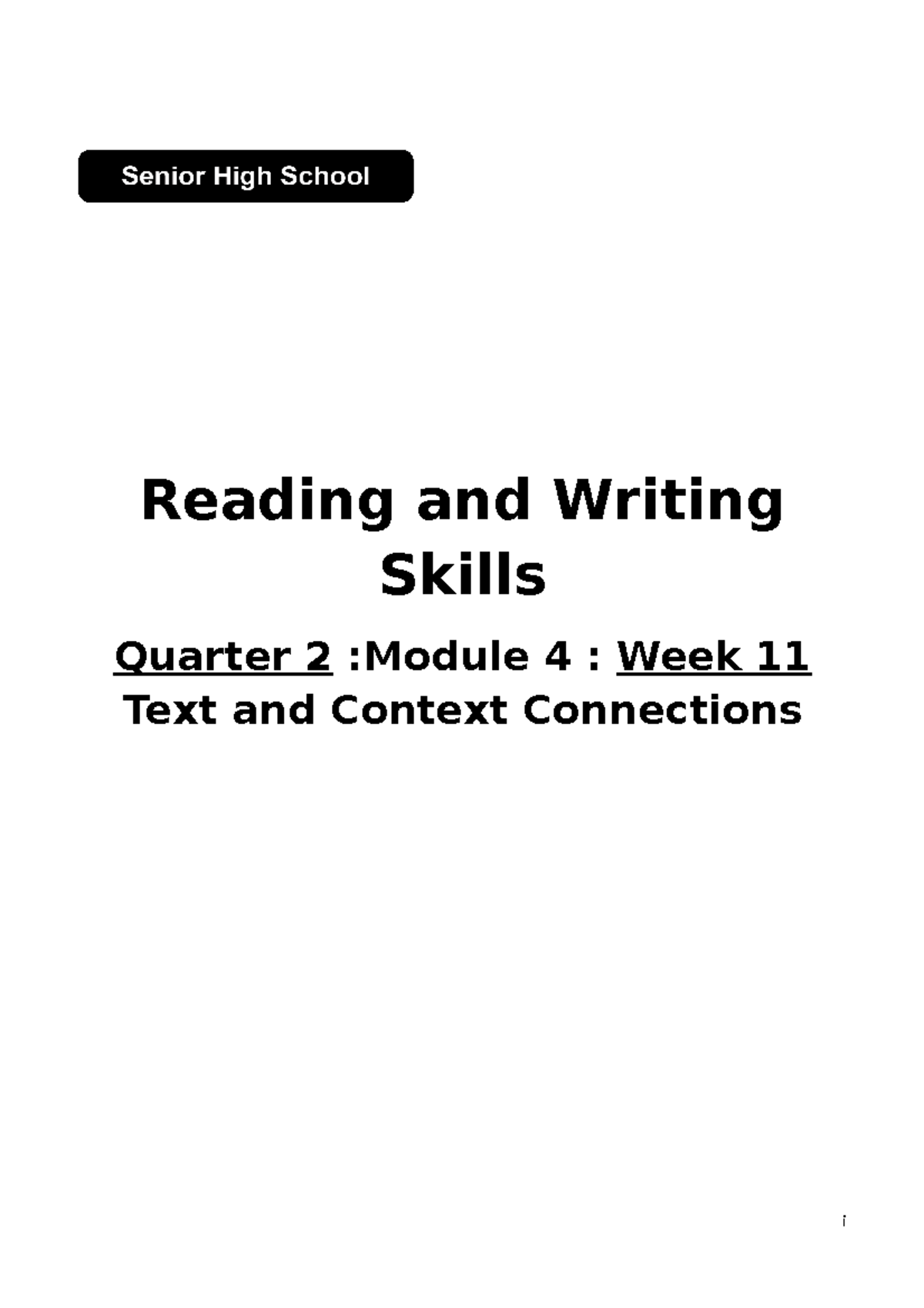 Module 4 WEEK 11 Lessons 5 and 6 Critical Reading AS Reasoning ...