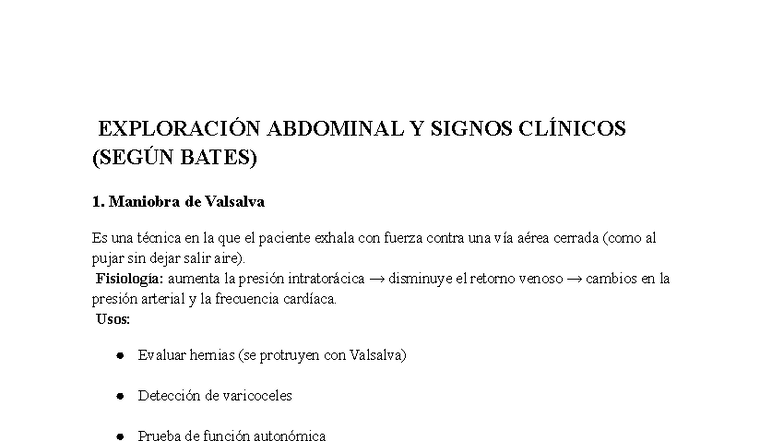 Exploración Abdominal y Signos Clínicos según Bates - Guía Completa ...