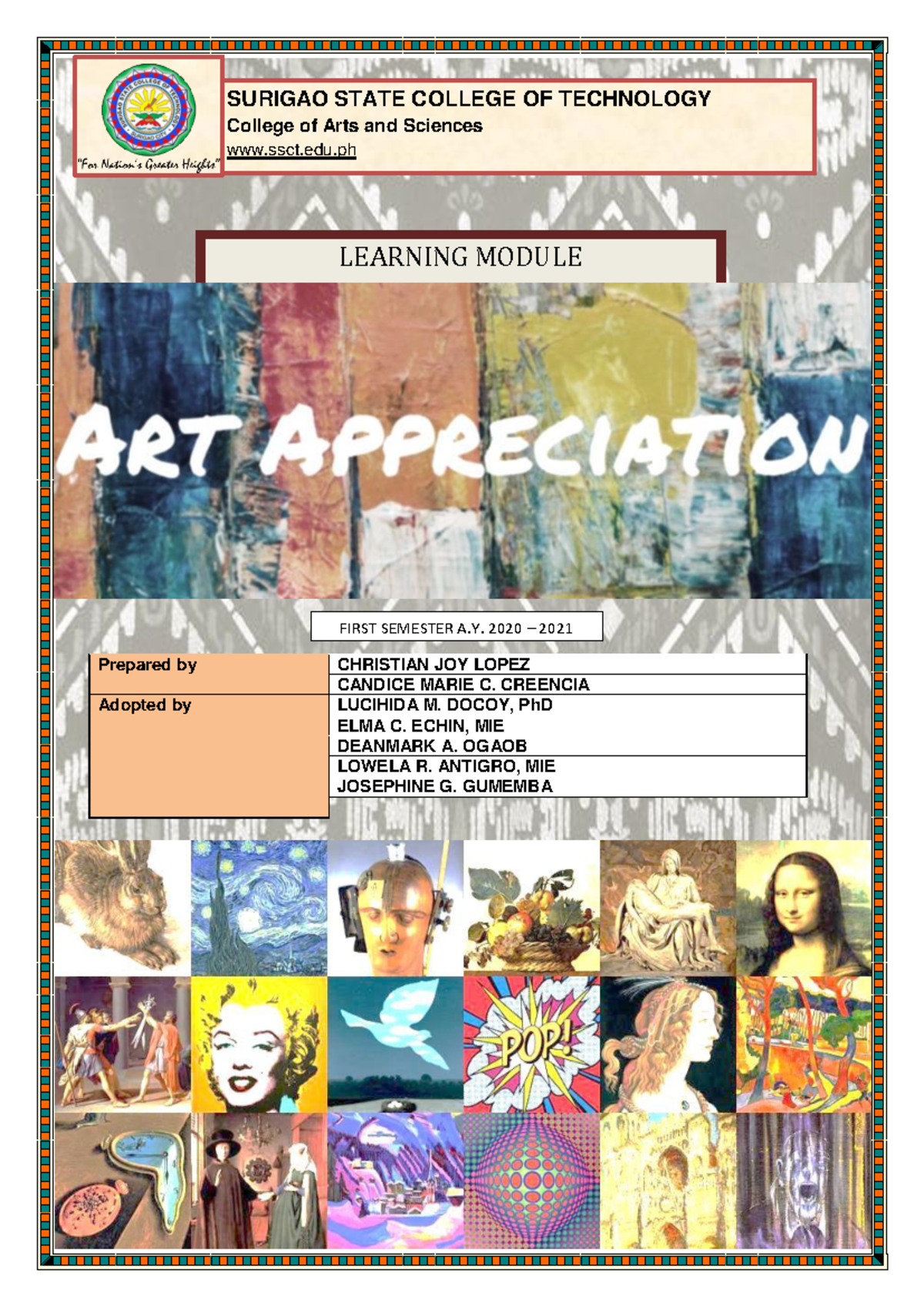 Art-appreciation-module - LEARNING MODULE Christian Joy Lopez SURIGAO ...