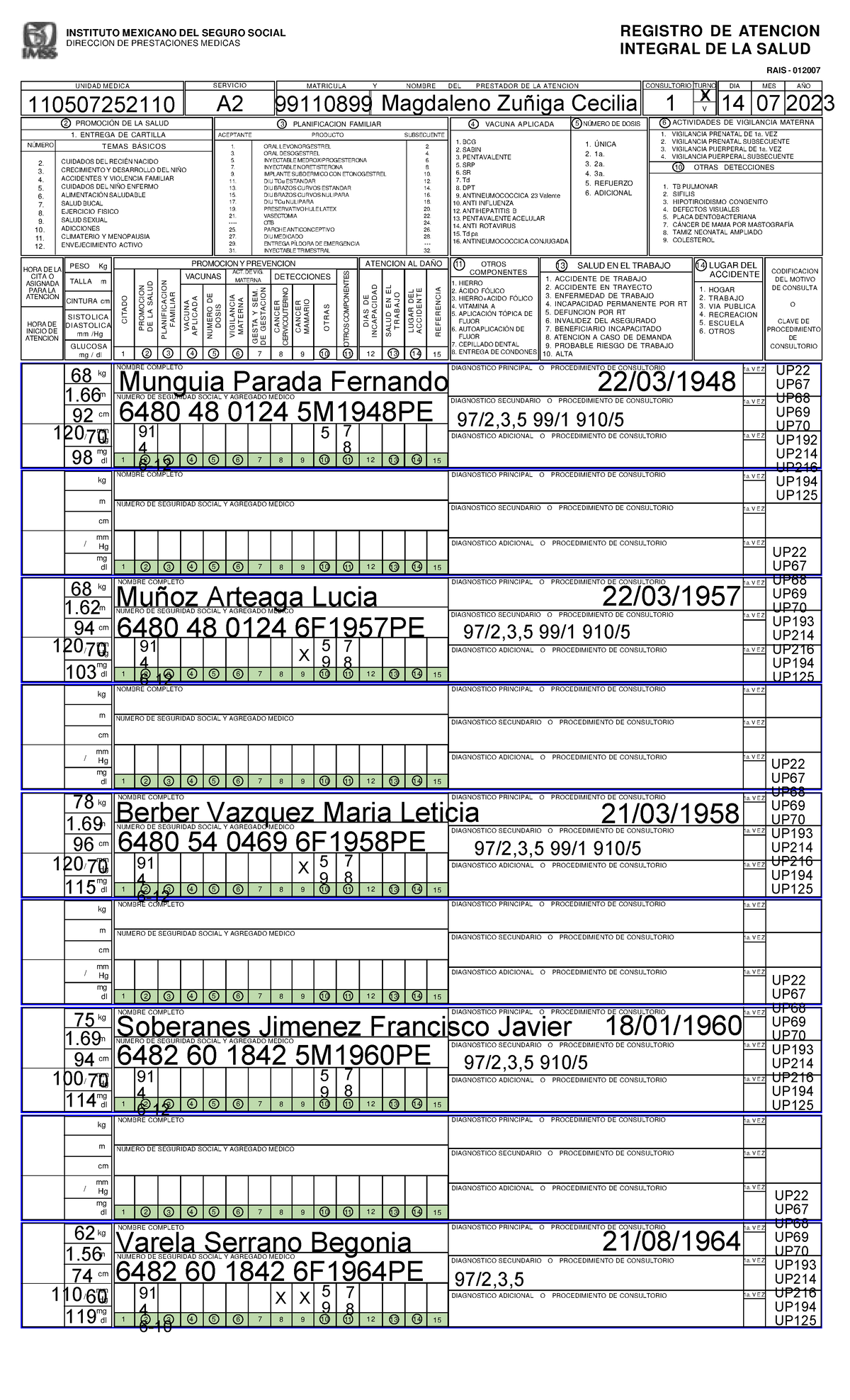 Registro de Atención Integral de Salud - RAIS 012007 - Studocu