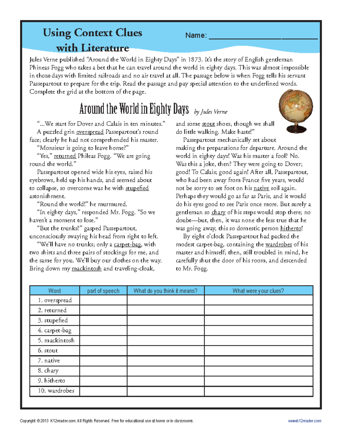 Using Context Clues in Literature: Jules Verne's Adventure - Studocu