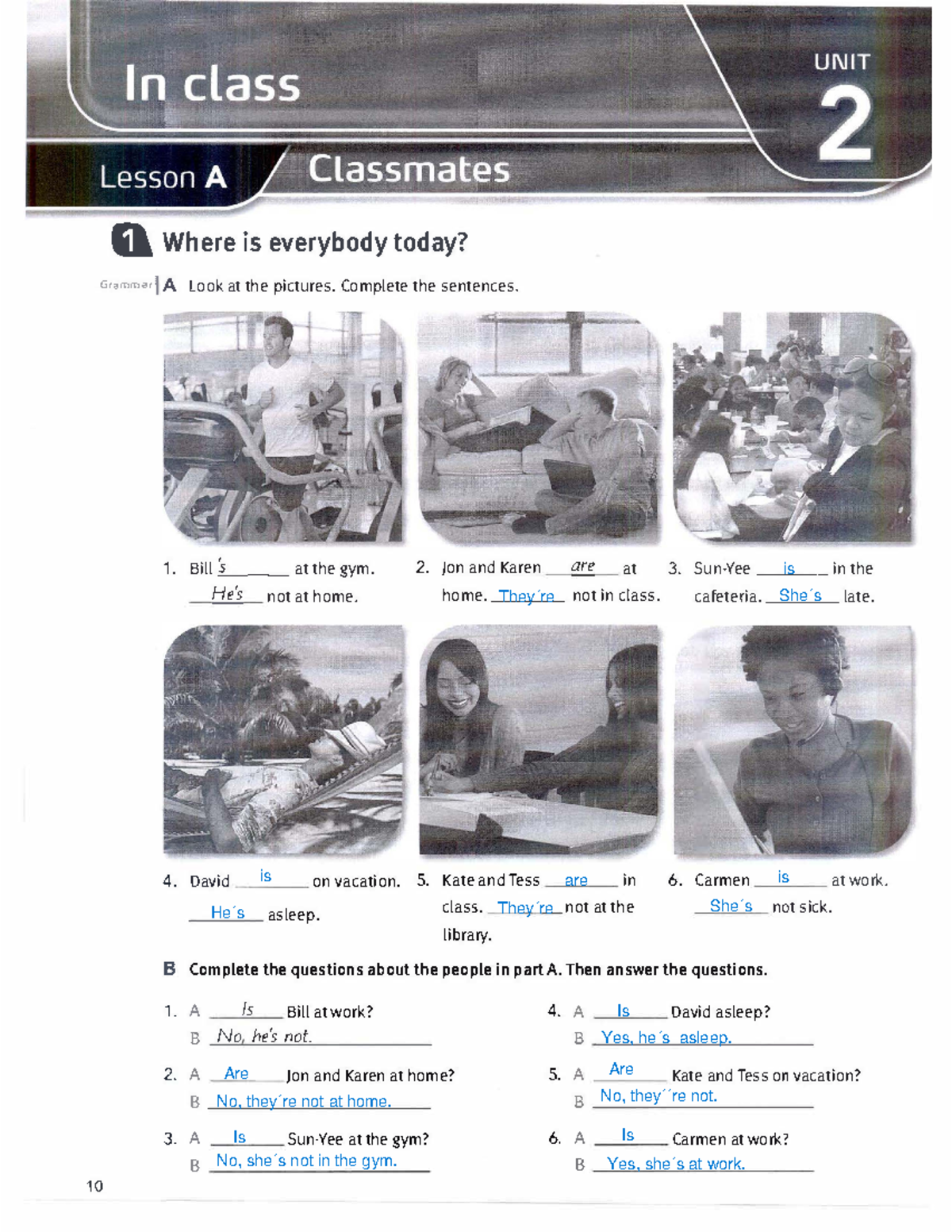 Unit 2 Workbook (Lesson A & B) - Grammar & Vocabulary Exercises - Studocu