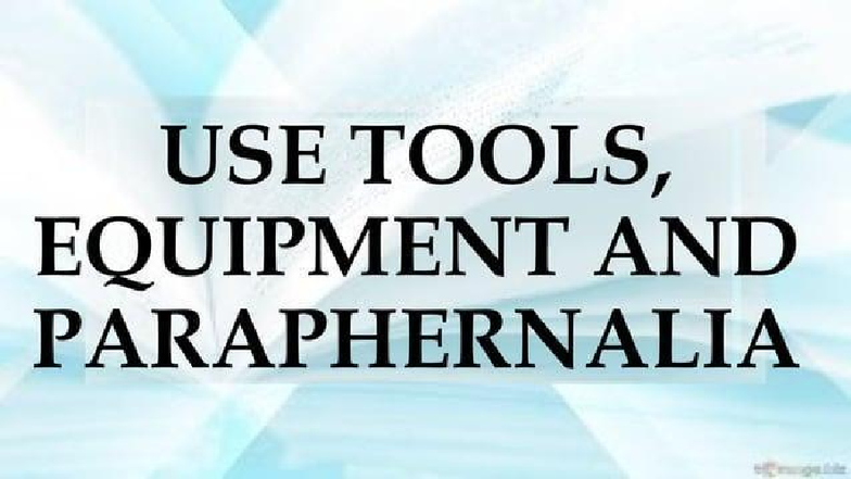 FOS Equipment & Tools Overview - USE IN HOSPITALITY 101 - Studocu