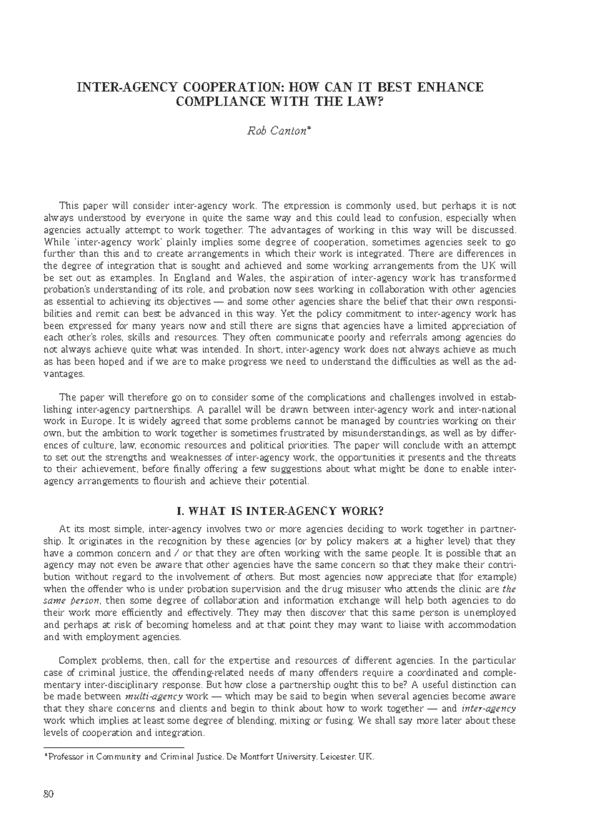Interagency Cooperation: Enhancing Legal Compliance and Community ...