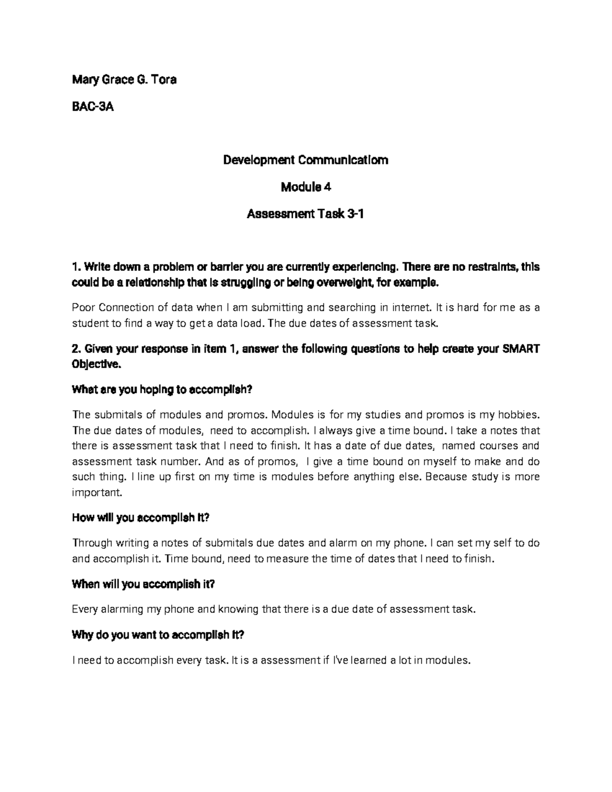 MGGTora Module 4 Assessment Task 3.1: Addressing Current Challenges ...