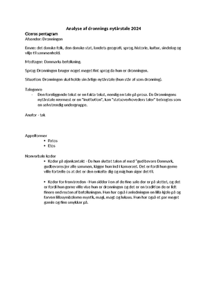 Analyse og fortolkning - Din disposition – de punkter, du skal omkring Det er det med grønt 1 ...