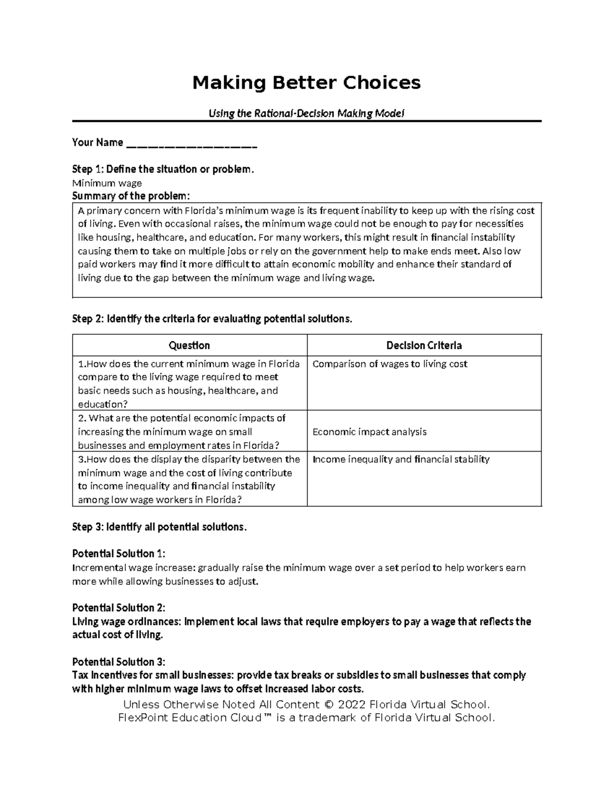 Making better choices assignment template copy - Making Better Choices ...