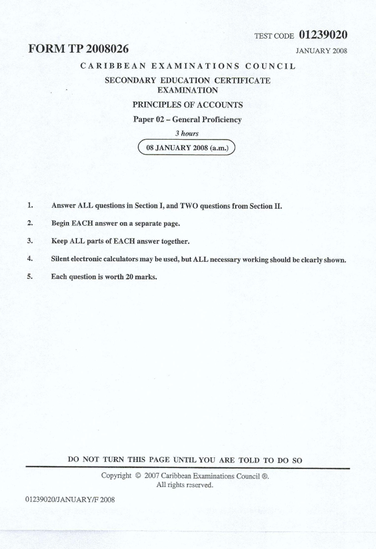 POA - Paper 02 - General Proficiency Exam Notes - Jan 2008 - Studocu
