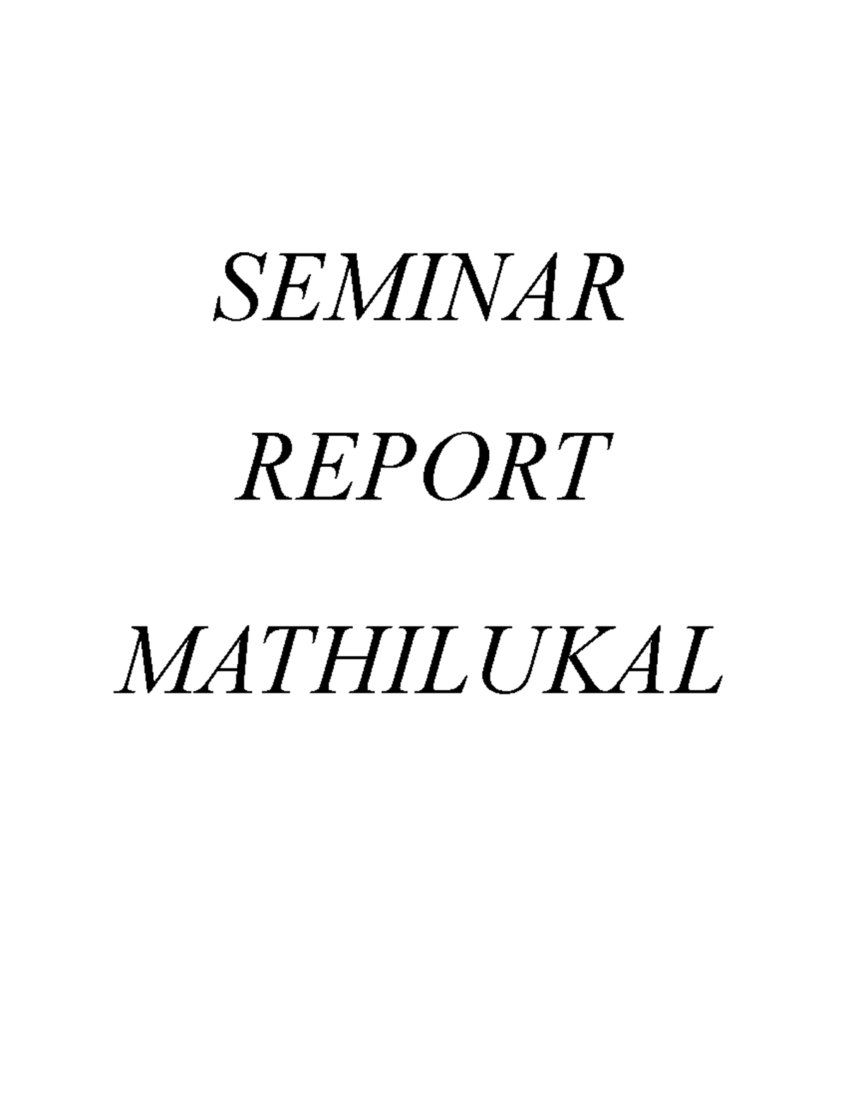 Mathilukal: Seminar Report on Basheer's Autobiographical Film - Studocu