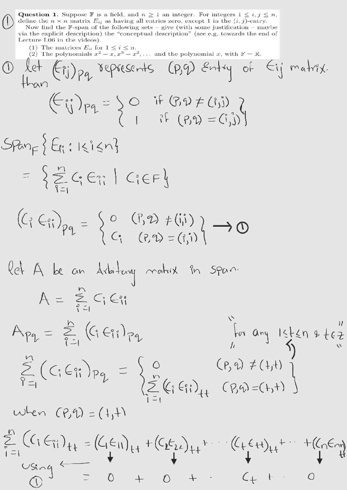 Math HW 3 - Key Concepts and Solutions on Linear Algebra - Studocu