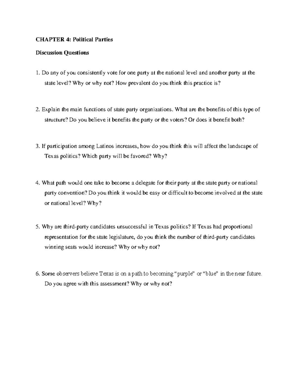 Govtex 5-DQ-CH04 - Discussion Questions Chapter 4 - CHAPTER 4 ...