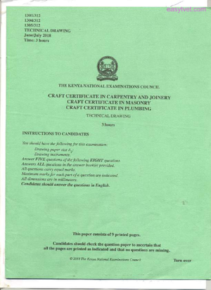 CPC2024 - KNEC PAST PAPERS FOR PLUMBING CRAFT TRAINEES - PLUMBING CRAFT ...