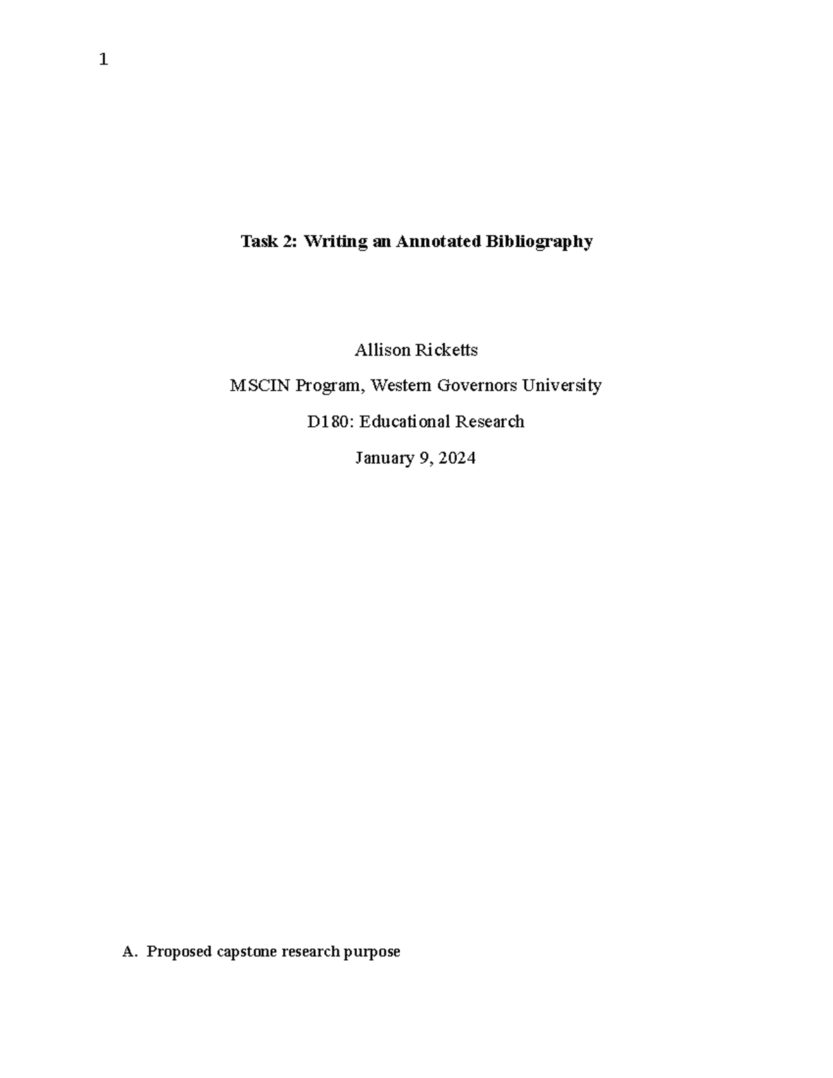 D180 Task 2 - Summary Educational Research - Task 2: Writing an ...