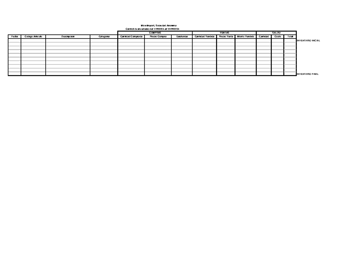 Cont Inventario formato - Organización y Sistematización - Fecha Codigo ...