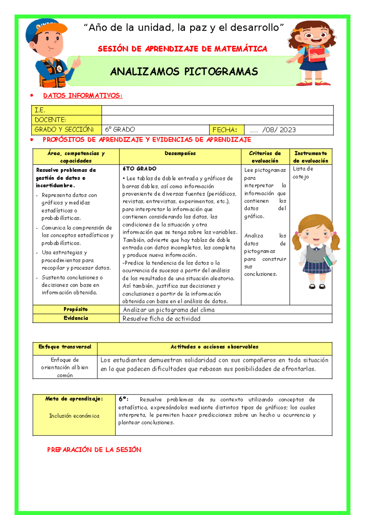 SES-LUN-MAT- Análisis y Comprensión de Pictogramas en Clima - Studocu