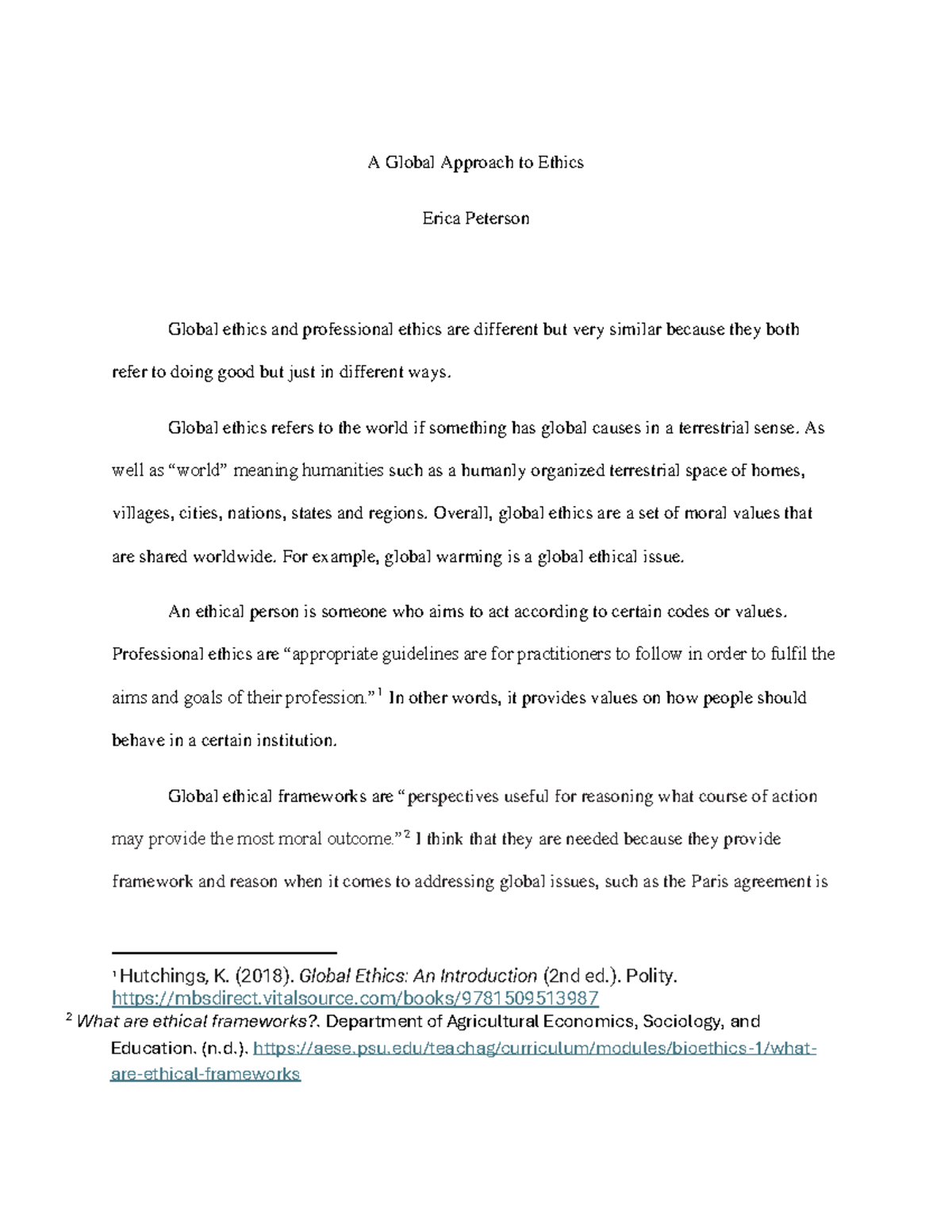 Global Ethics Overview: Understanding Professional & Global Morality ...