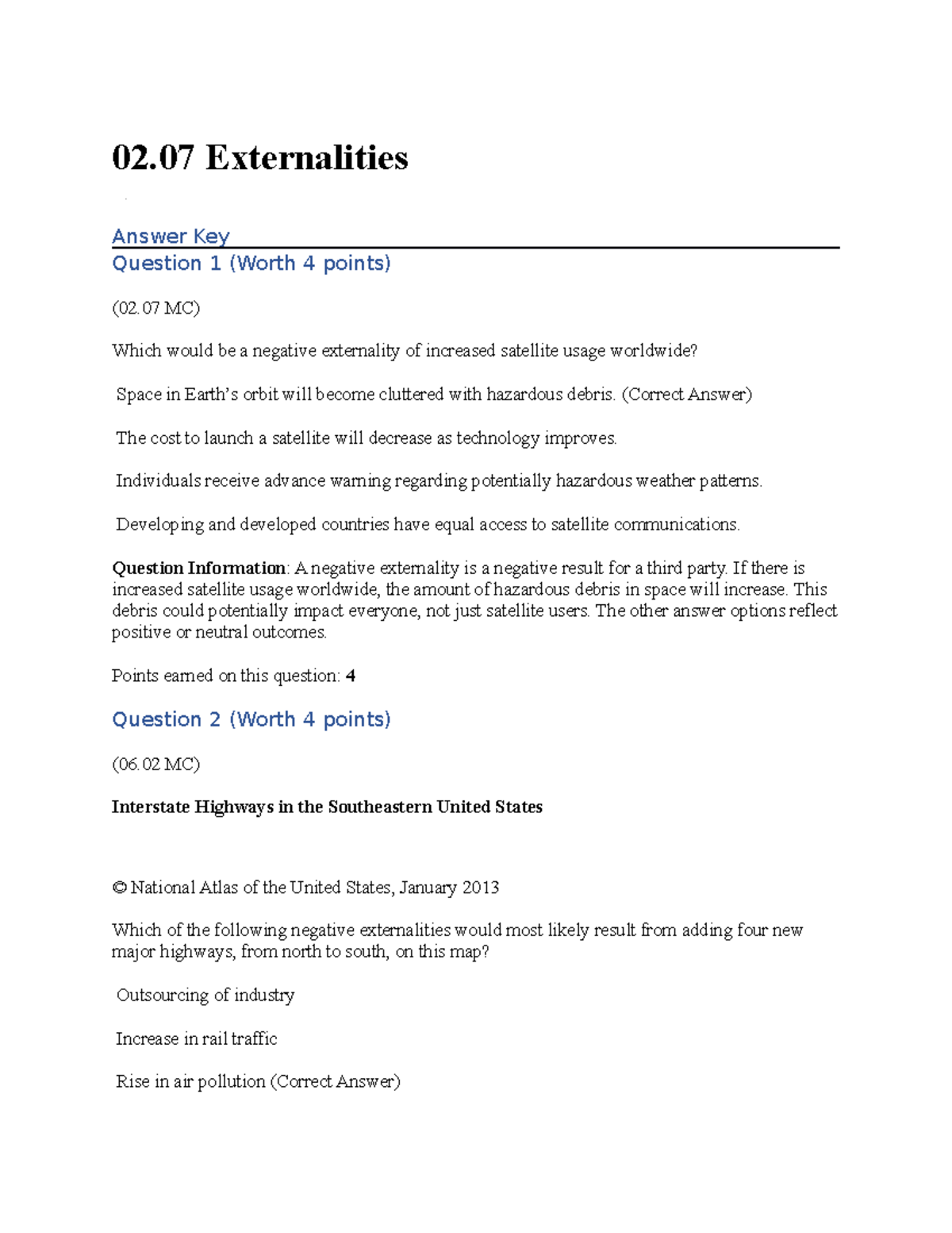02.07 Externalities Quiz: Understanding Negative and Positive Effects ...