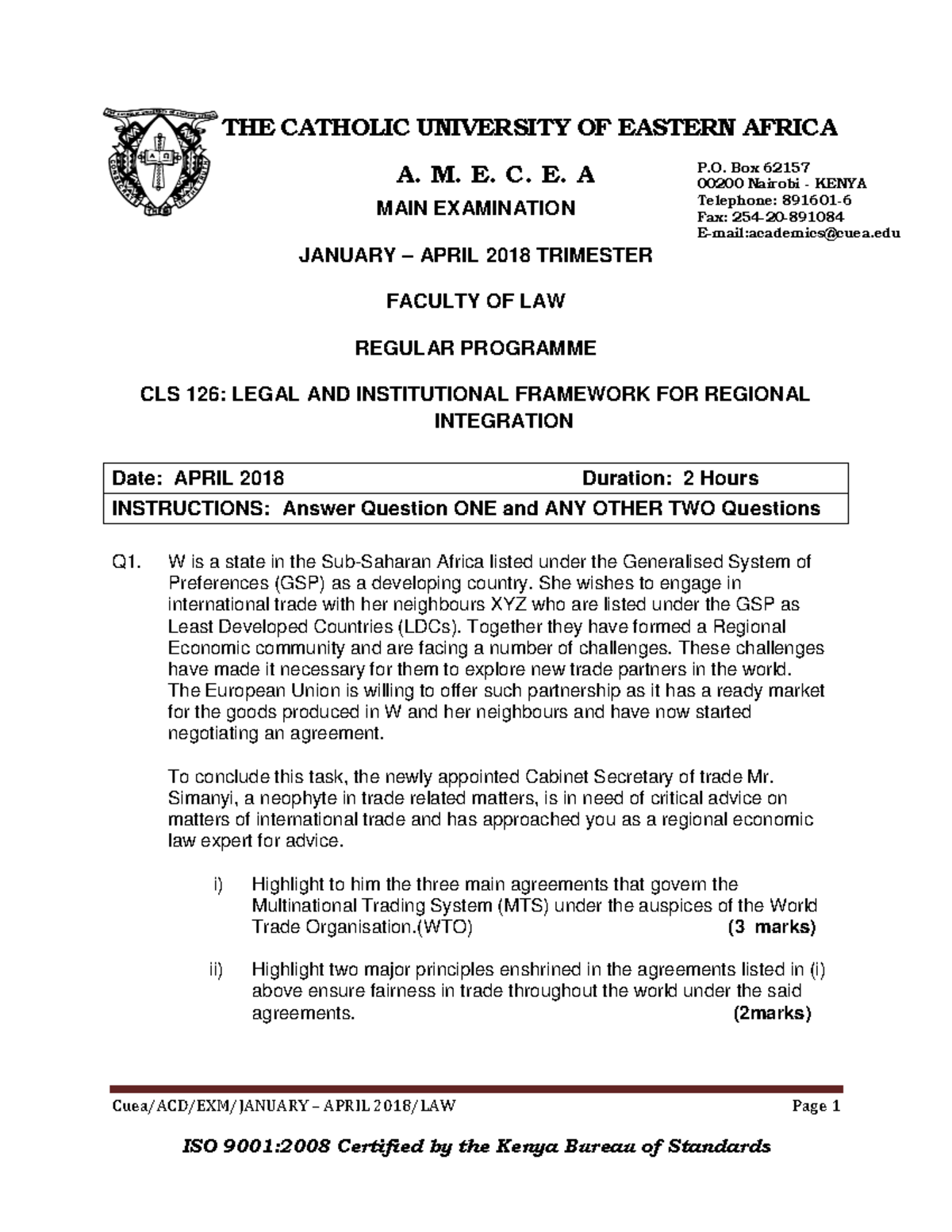 CLS 126 - Comprehensive Exam Revision Notes for Law Students - Studocu