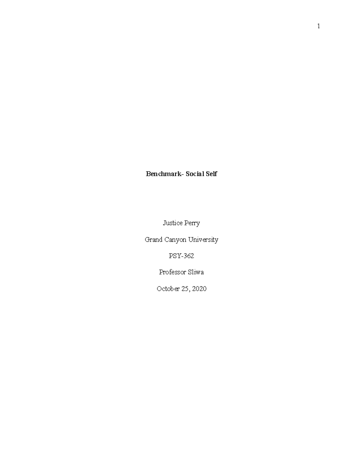 Benchmark Social Self Benchmark Social Self Justice Perry Grand