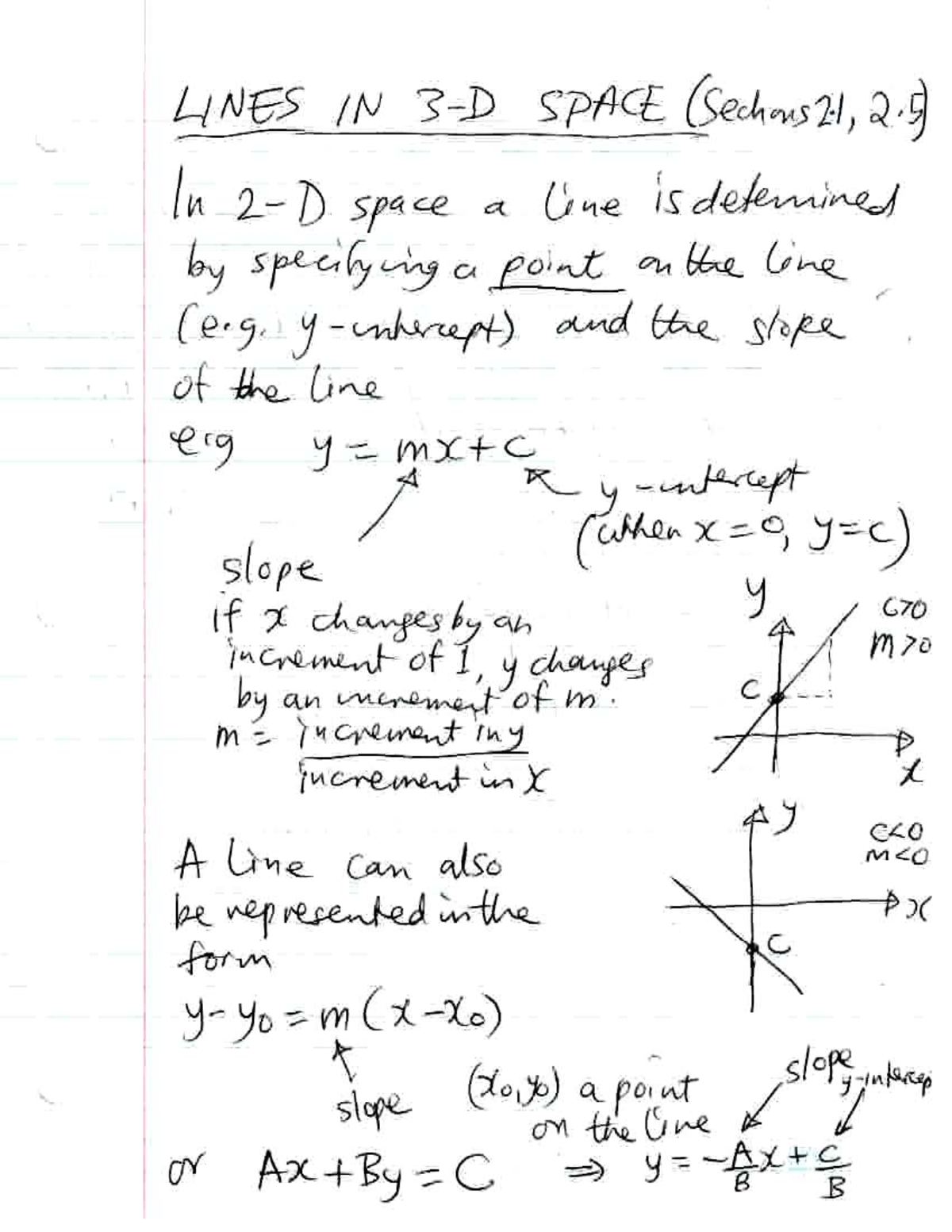 Math2004 Lecture Notes: Lines and Planes in Space (Sechans21, 2.5 ...