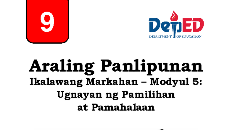 AP 9 Q2 Mod5-1-18 - Idejdjd - Araling Panlipunan Ikalawang Markahan ...