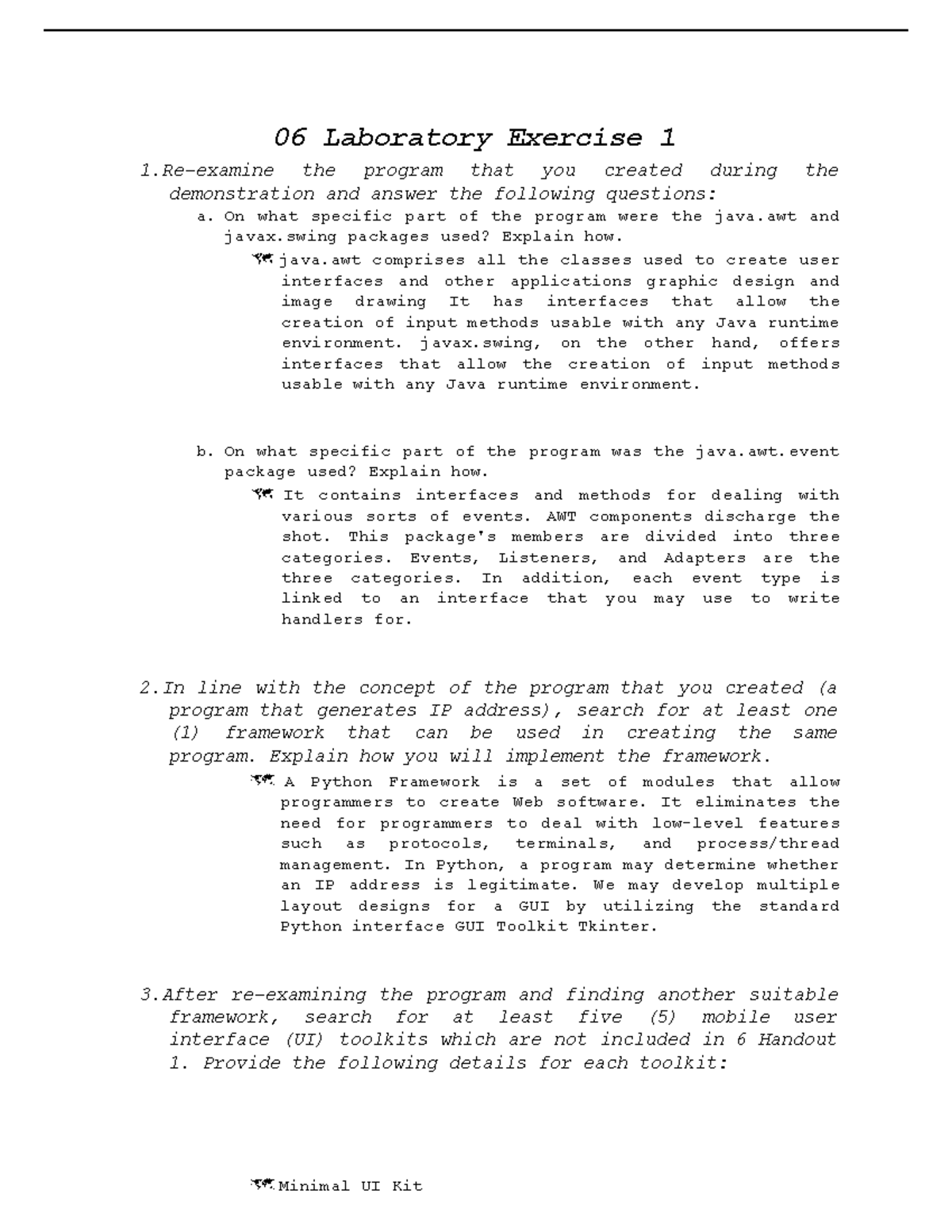06 Lab Exercise 1: HCI Program Development and UI Frameworks - Studocu