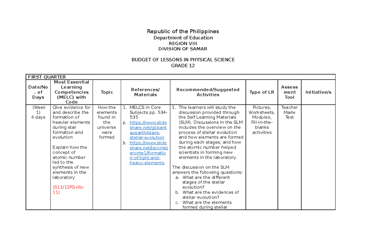 MELCs BOL Physical Science.docx · version 1 - Republic of the ...
