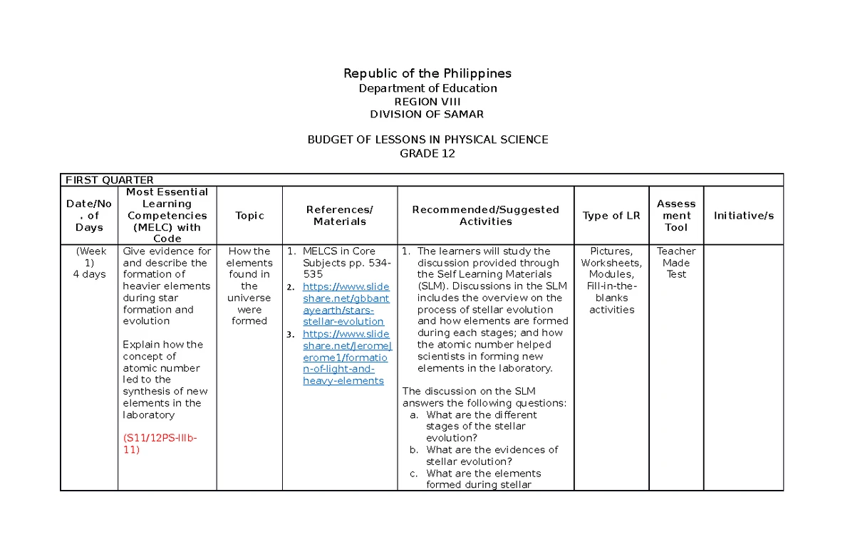 Dll-Science-Grade-8-1st-Grading Week 1 - GRADE EIGHT DAILY LESSON LOG ...