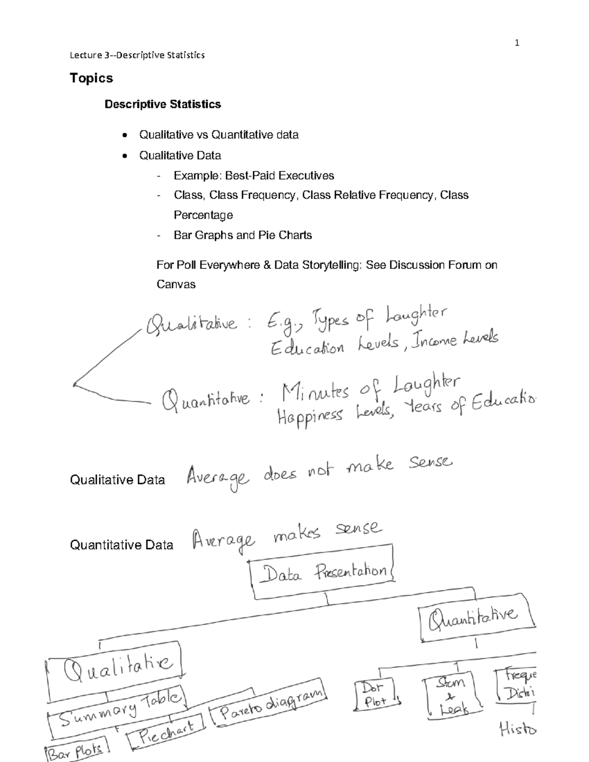 Lecture 3: Descriptive Stats & Exec Compensation Analysis - Studocu