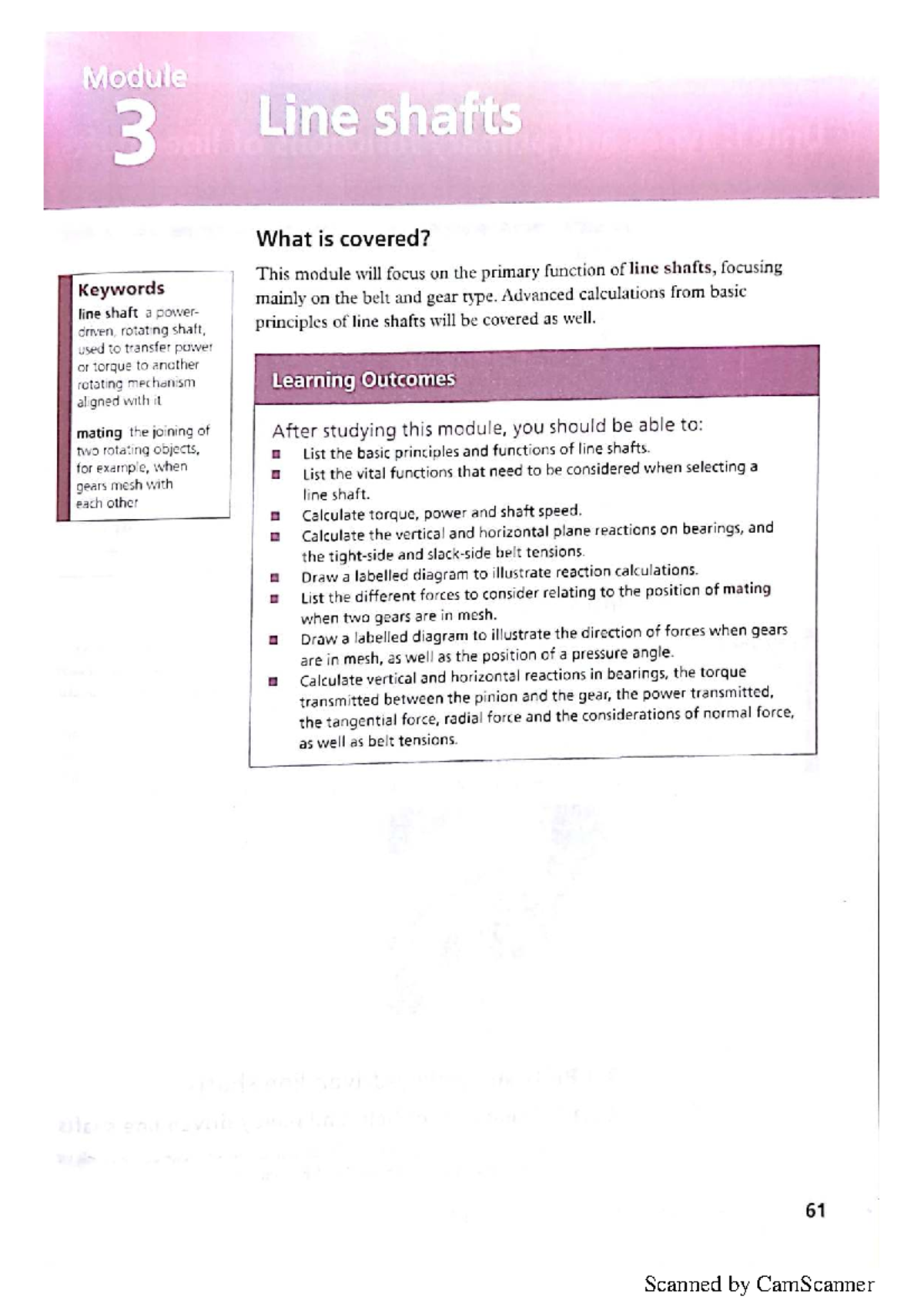 Module 3: Line Shafts - Functions, Calculations, and Applications - Studocu