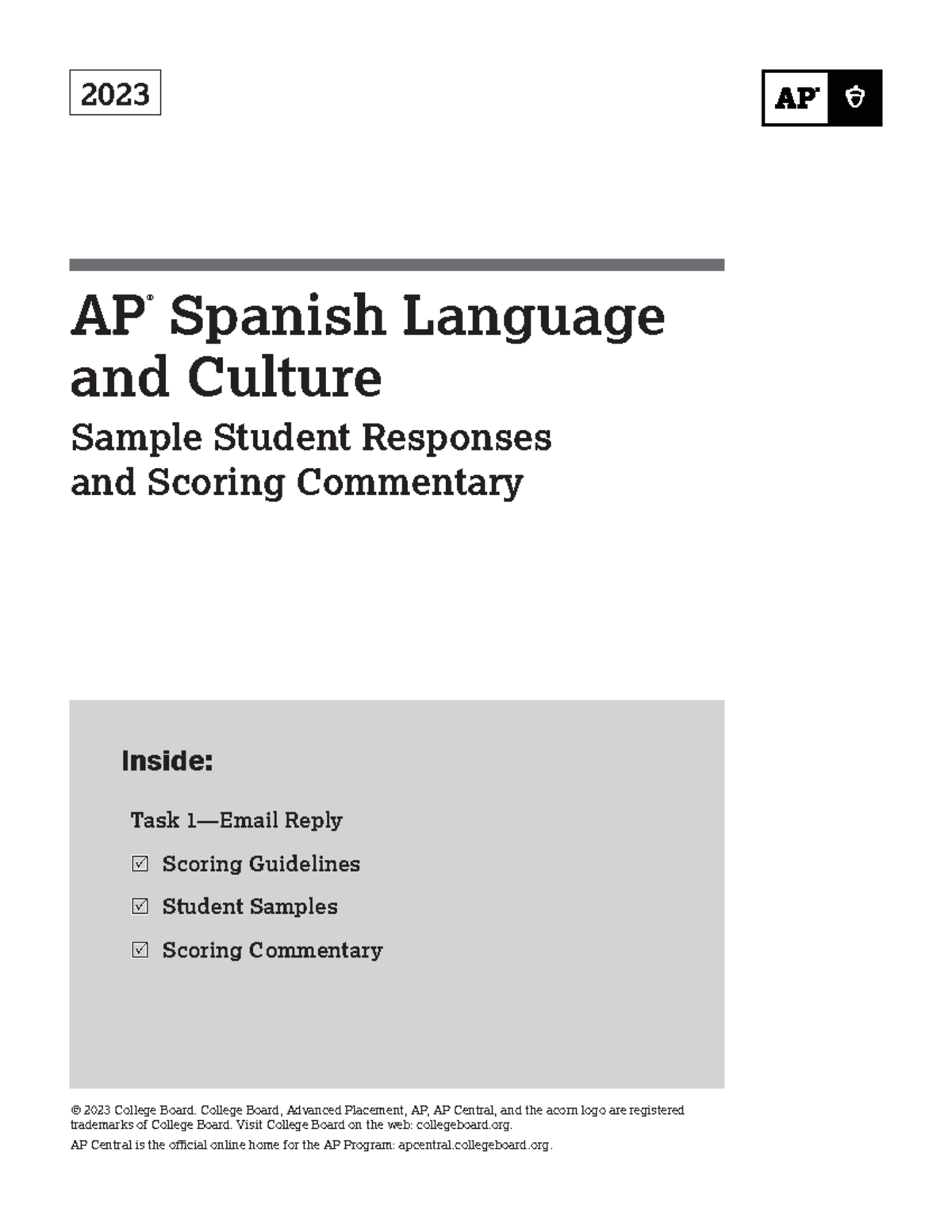 AP Spanish Language & Culture 2023: Sample Student Responses ...
