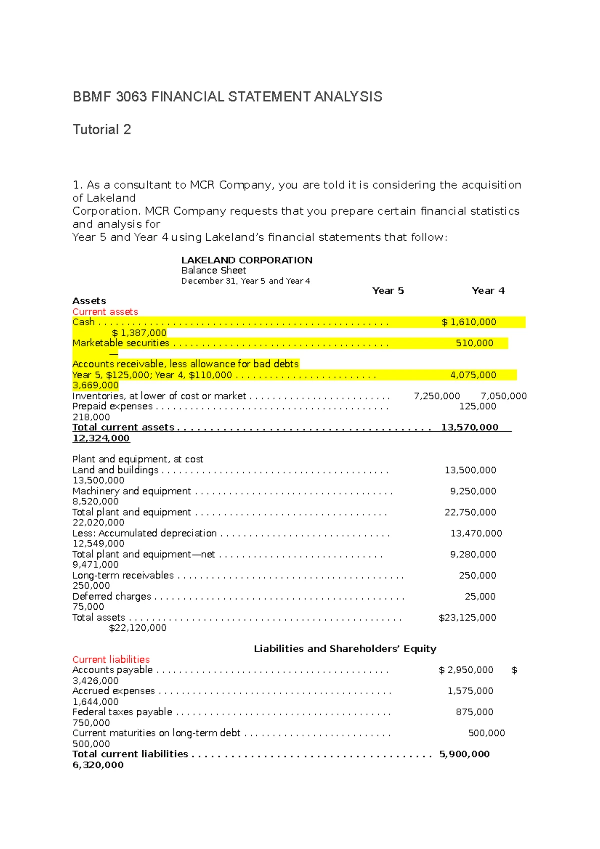 Tutorial 6 - 2 May - 1234 - Tutorial 6 Prepare a summary of accounting ...