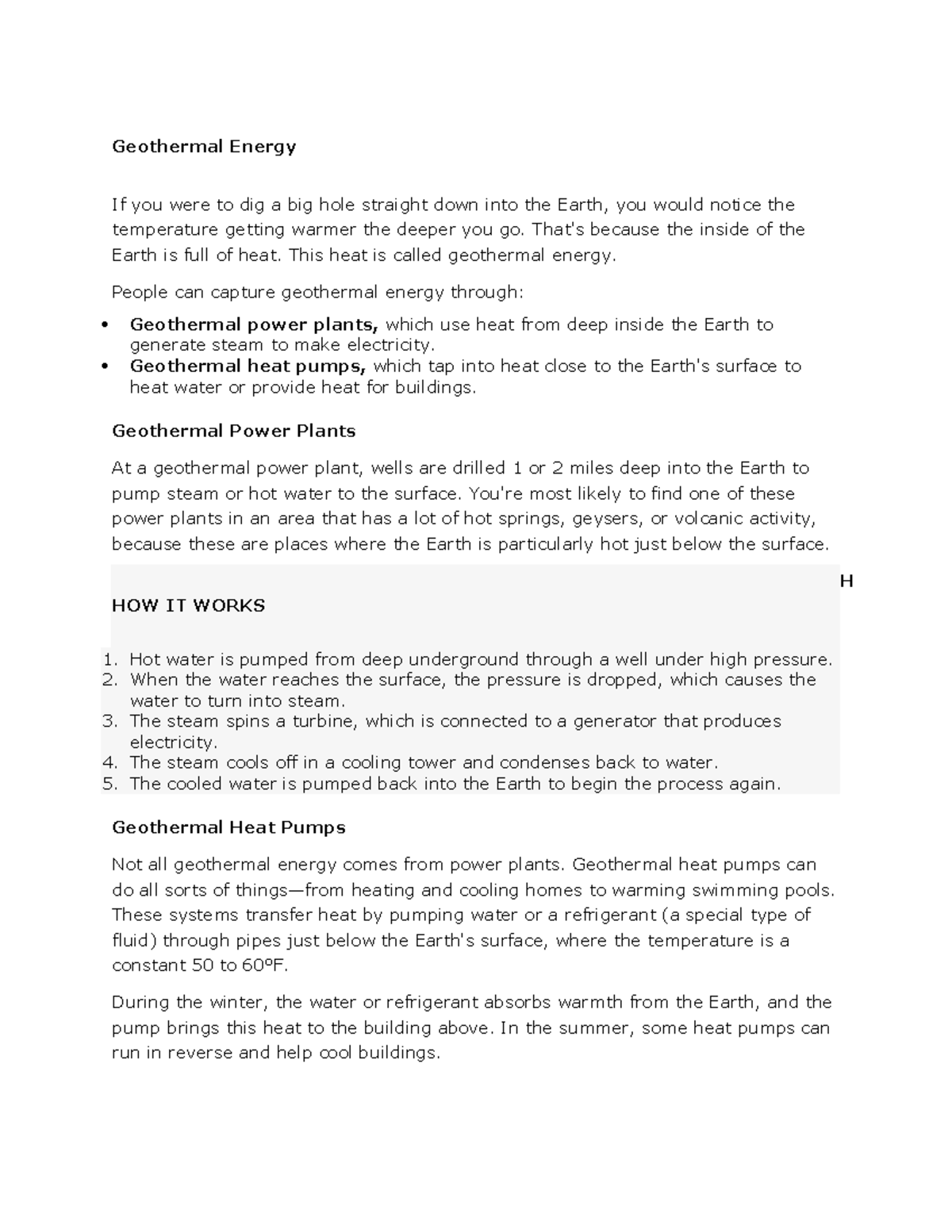 Geothermal Energy (GEOL101) - Detailed Lecture Notes and Insights - Studocu