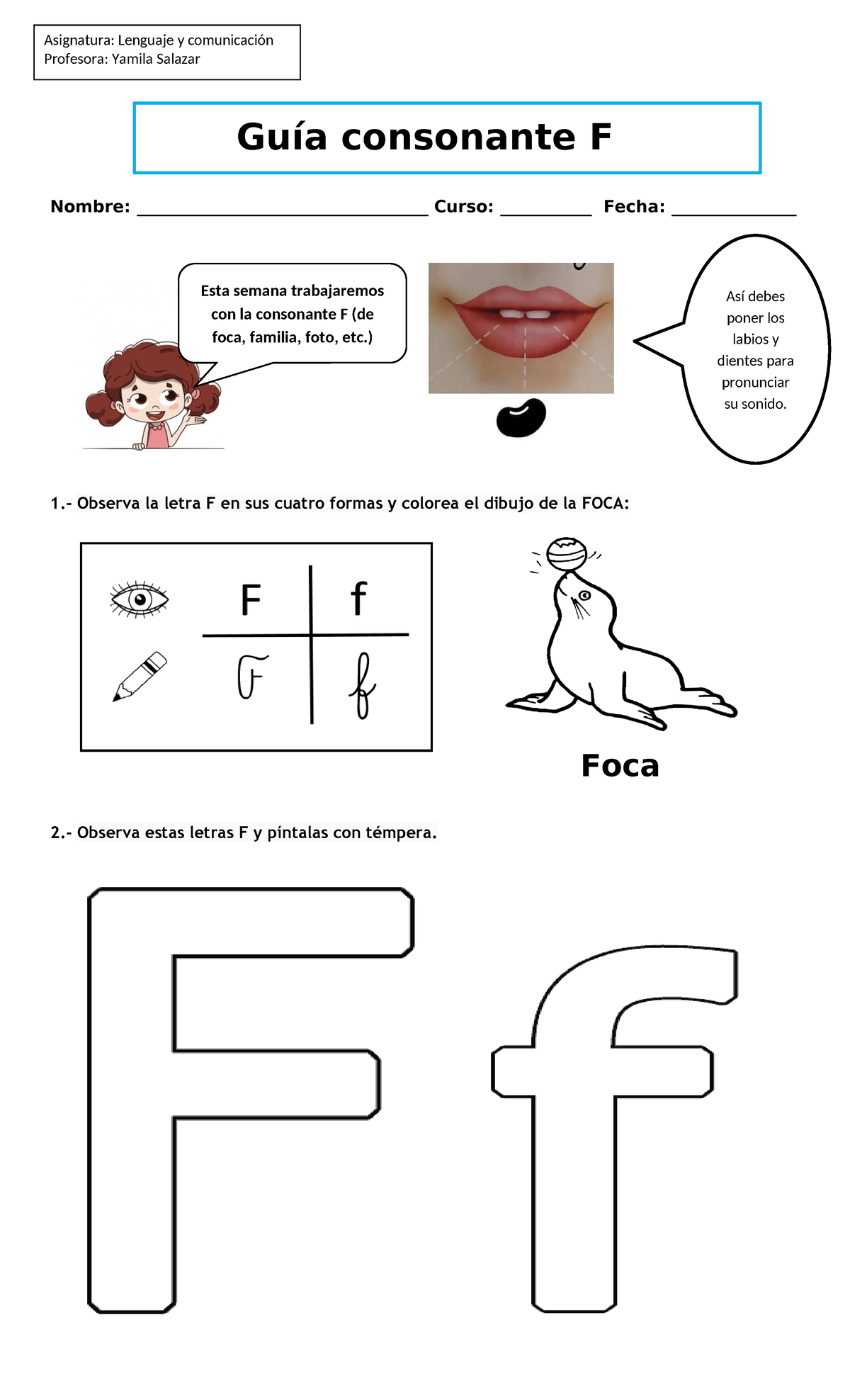 Sonido De La Letra F