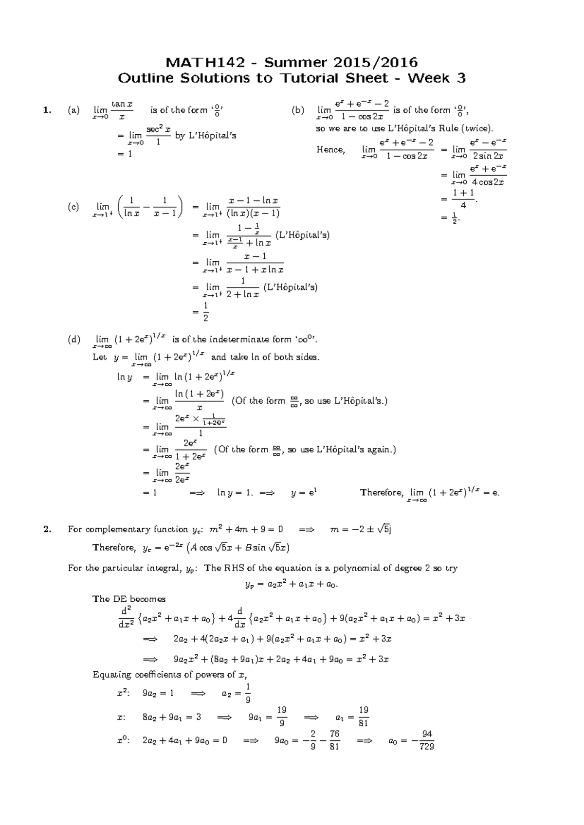 M142 TS03 Soln - lecture notes - MATH142 - Summer 2015/ Outline ...