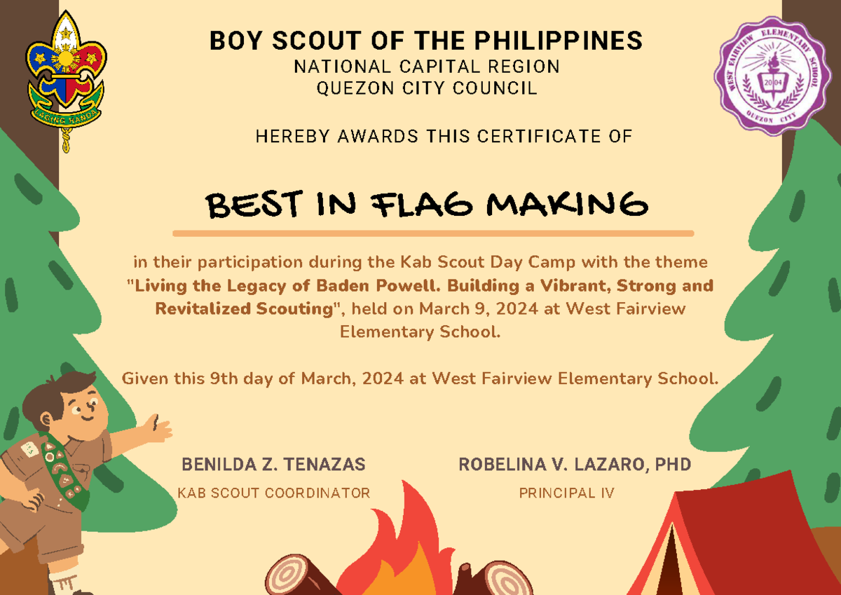 BEST Patrol Team Awards at Kab Scout Day Camp - NCR 2024 - Studocu