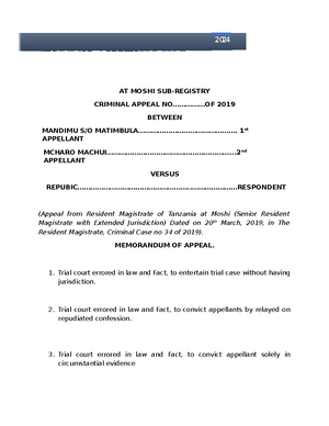 Chamber summons supported by affidavit - Chamber summons supported by ...