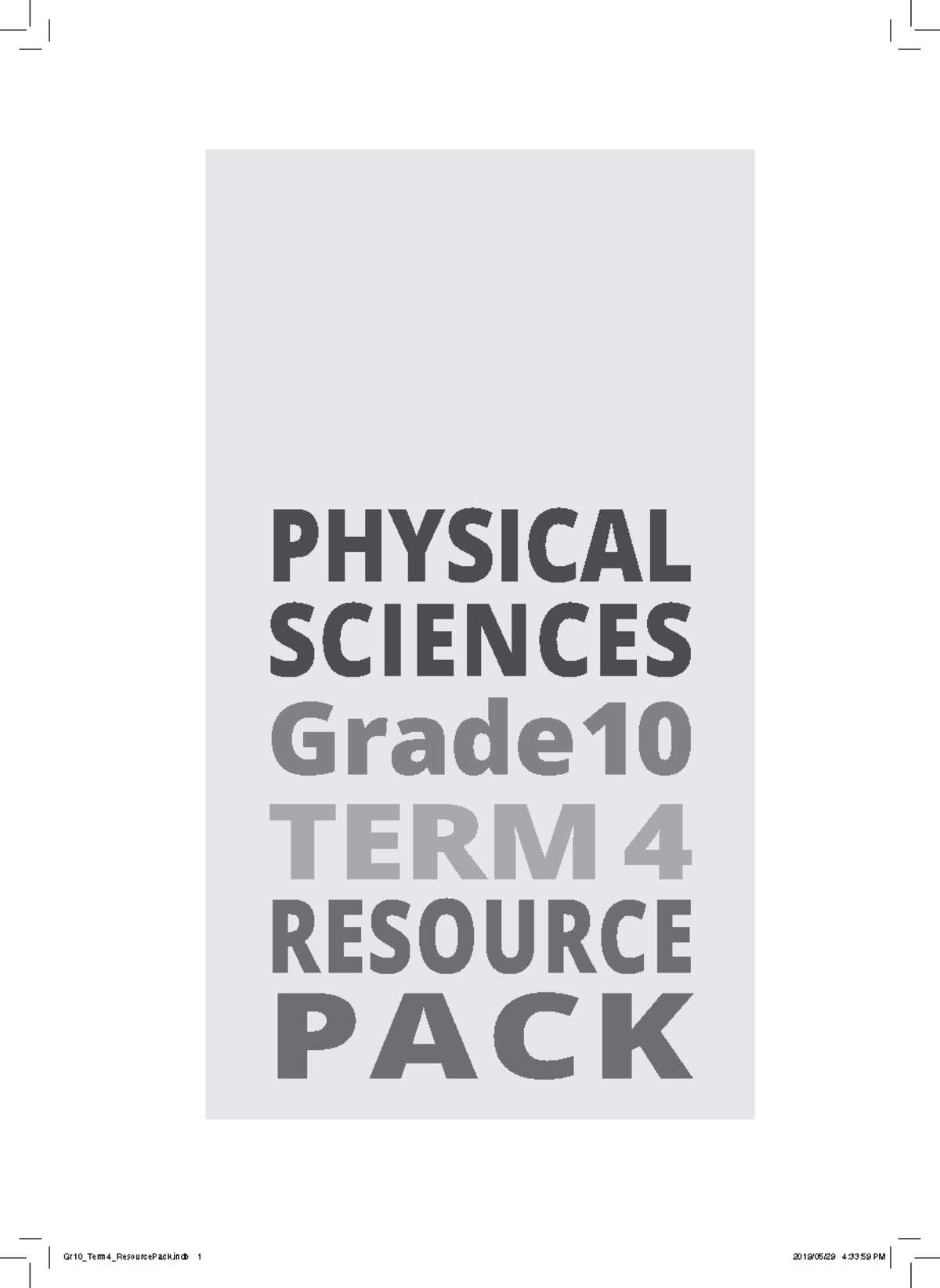 Gr 10 Term 4 2019 Physical Sciences Resource Pack - Energy ...