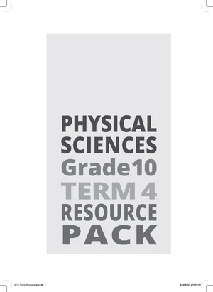Physical Sciences Grade 10 Term 3 Revision - Western Cape Education Department Directorate ...