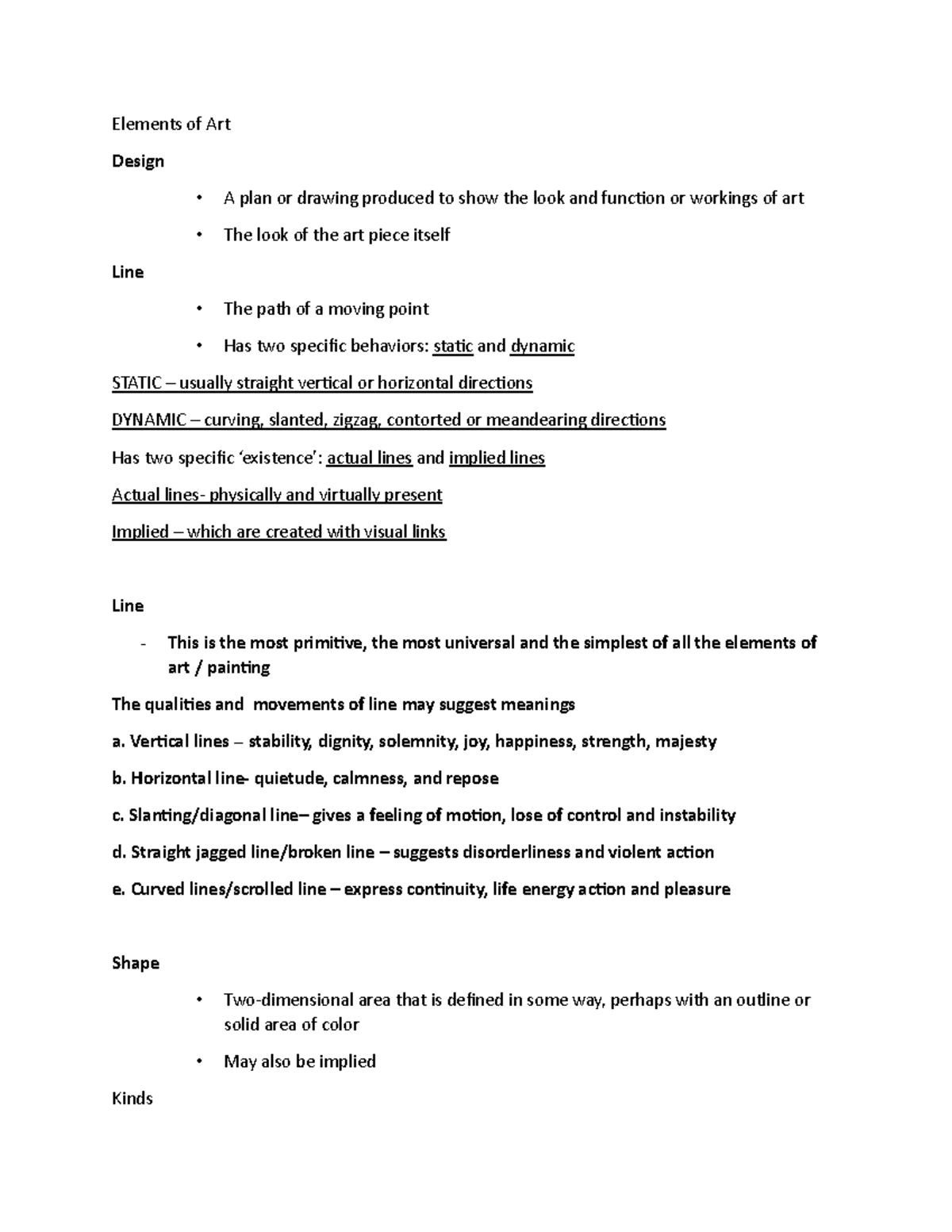 Elements of Art Design: Understanding the Basics for ART101 Midterm ...