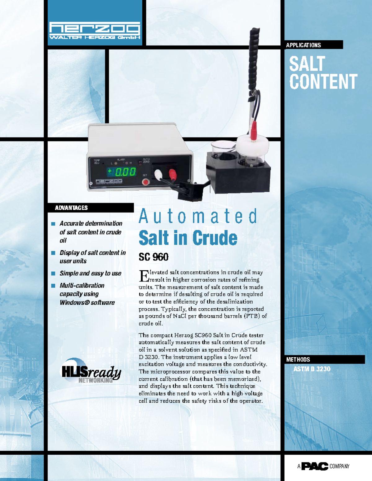 Herzog SC 960: Automated Salt Content Tester in Crude Oil (ASTM D3230 ...
